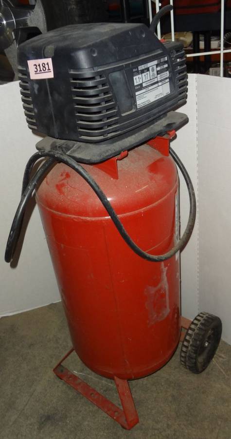 Craftsman Air Compressor Tank 17 Gallon Size Damaged The Motor Runs Fix Parts Or Repurpose In Fair Condition Sold As Is 42 H Auction 1BID